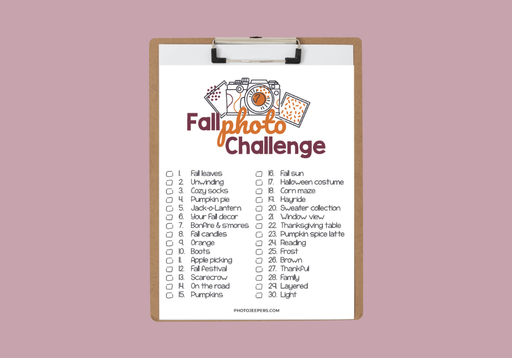 Fall Photo Challenge Printable - PhotoJeepers
